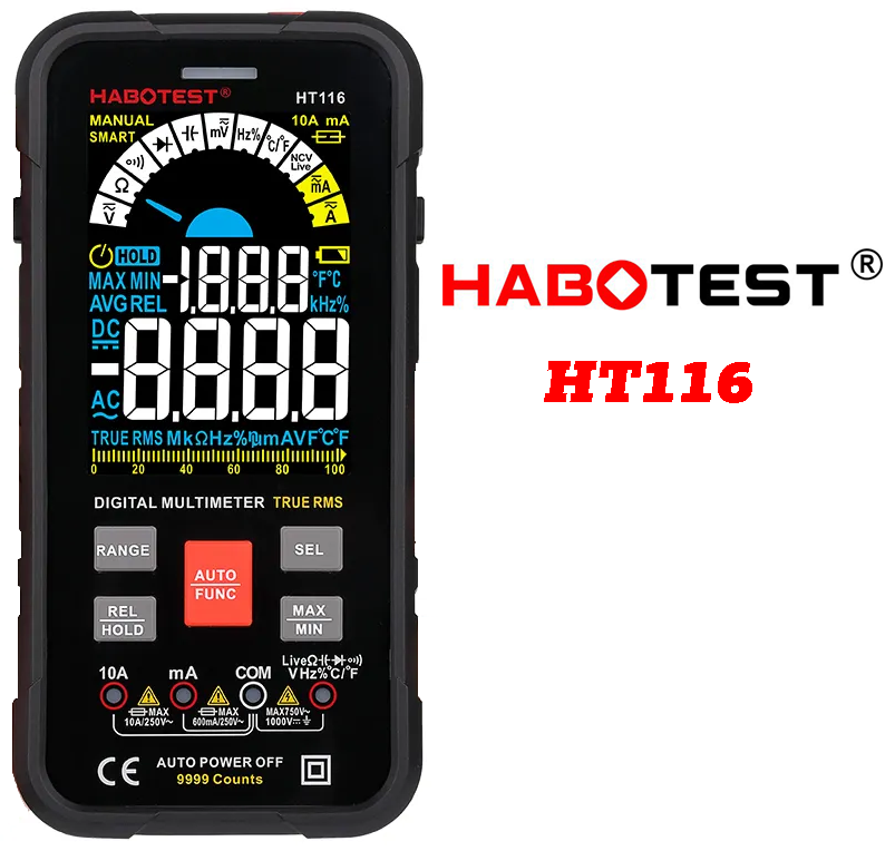 Habotest HT116 οικονομικό έξυπνο μικρό πολύμετρο ακριβείας