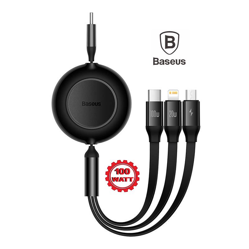 Baseus CAMJ010201 100W τριπλό αναδιπλούμενο καλώδιο USB-C γρήγορη ...