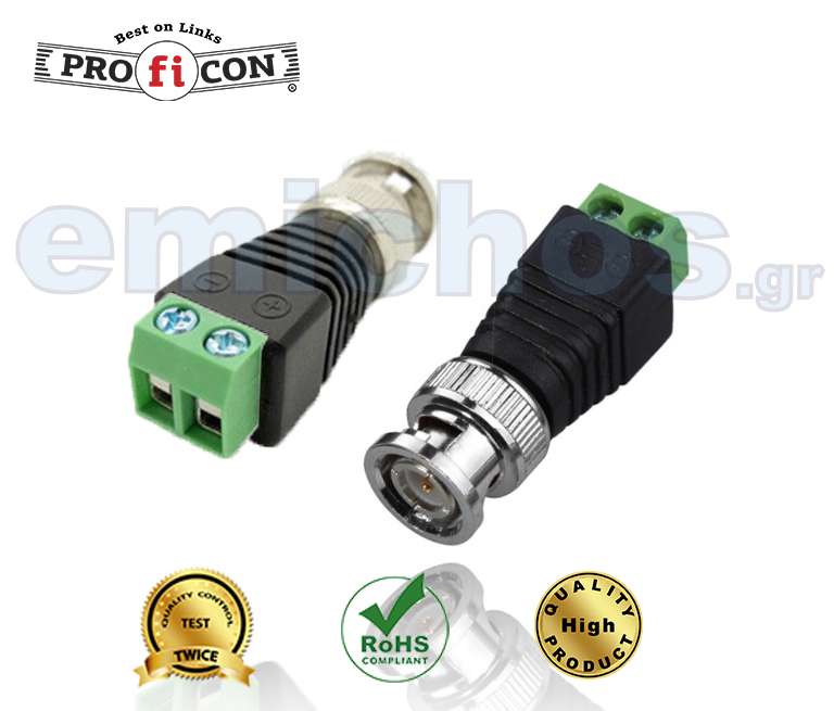 CCTV BNC 10M της Pro.fi.con οικονομικό βύσμα αρσενικό male ίσιο για ...